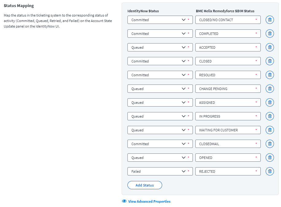 Status Mapping