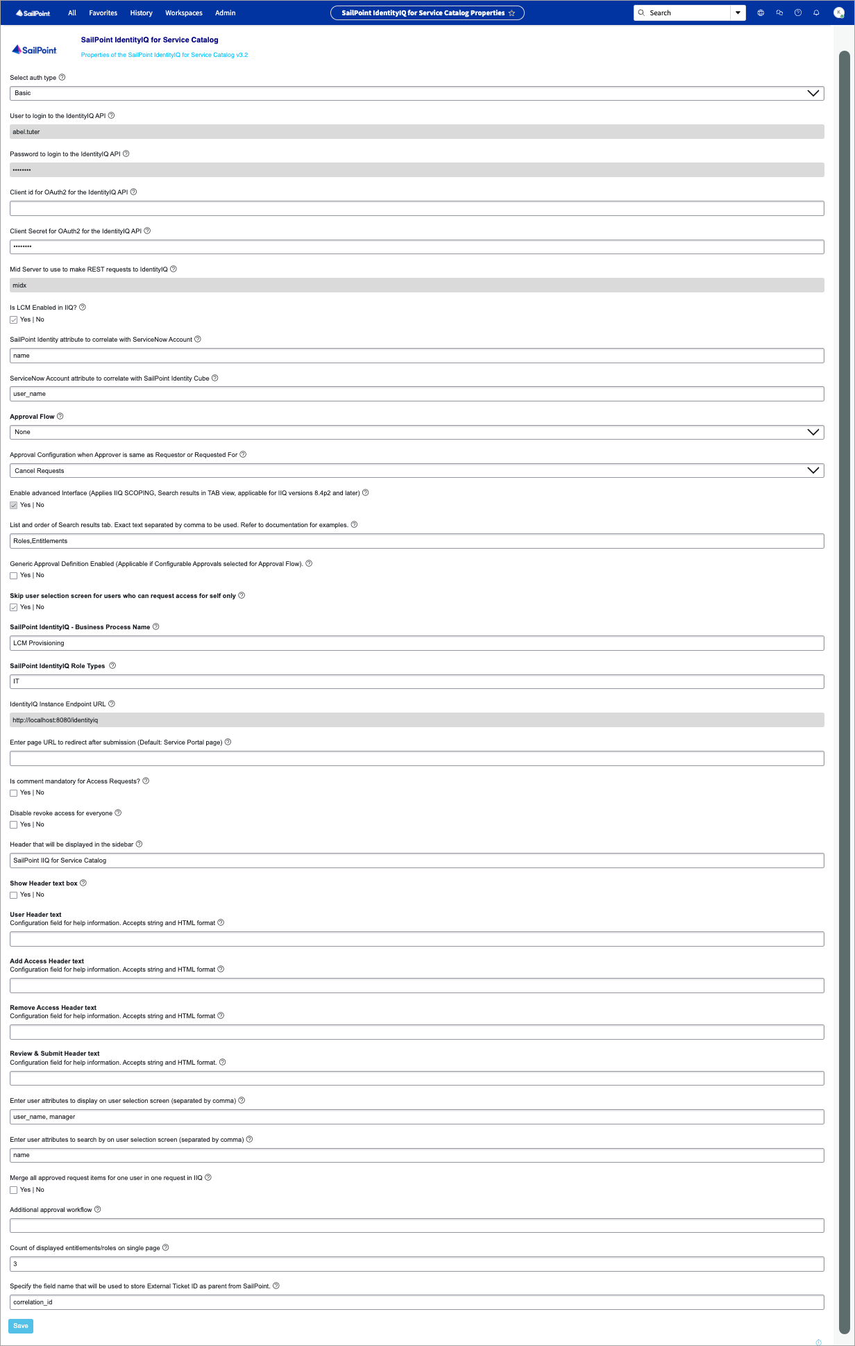 Configuring ServiceNow for IdentityIQ Integration