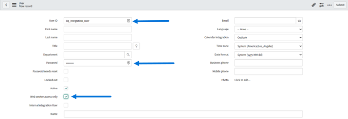 ServiceNow Service Account Setup