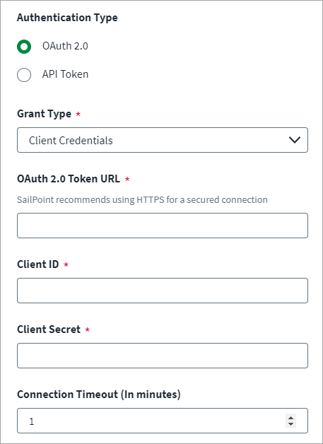 OAuth 2.0 Authentication Type