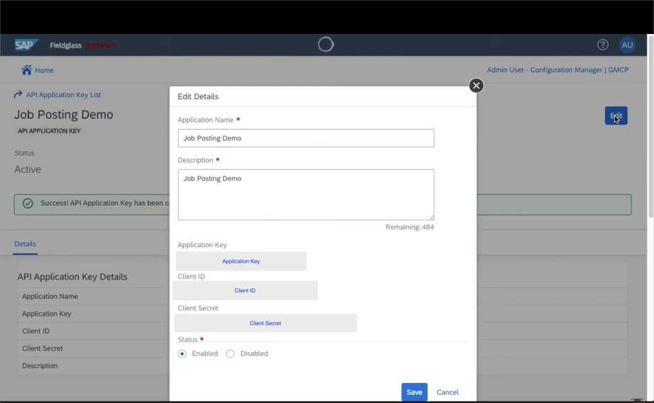 Create the X-Application Key