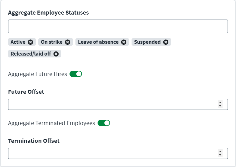Aggregation Settings