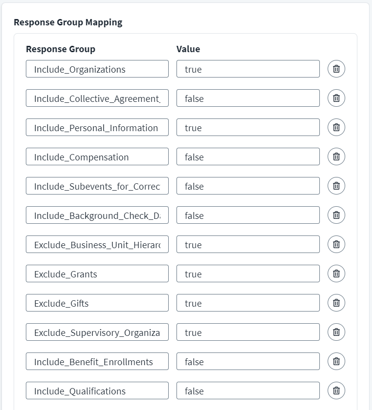 Response Group Mapping