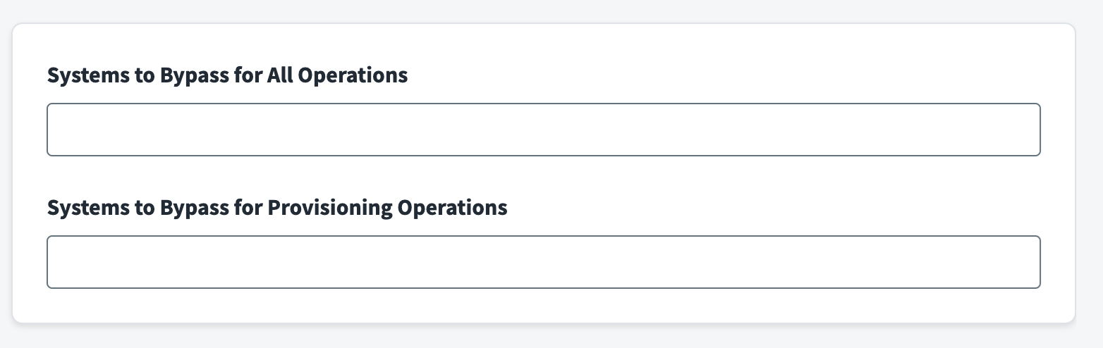System Bypass Configuration