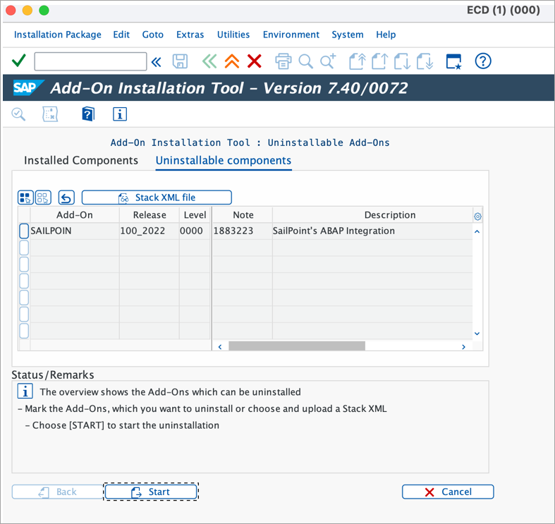 Uninstall SAILPOIN Add-On