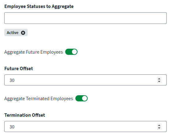 Aggregation Settings