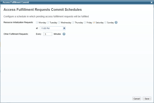 Access Fulfillment Configuration